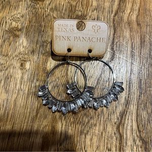 Pink Panache | Jewelry | New Pink Panache Silver Hoop Earrings With ...